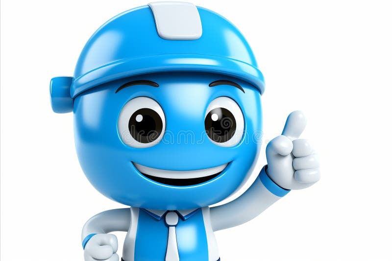 Happy Cartoon Robot Assistant Character - Friendly and Helpful AI Robot ...