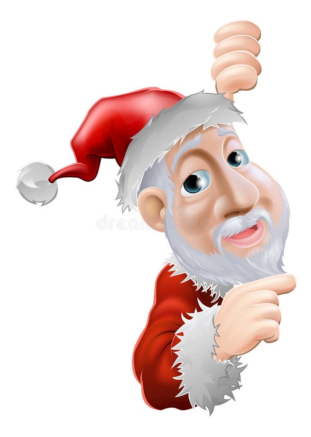 Happy Cartoon Santa Pointing To Side Stock Vector - Illustration of ...