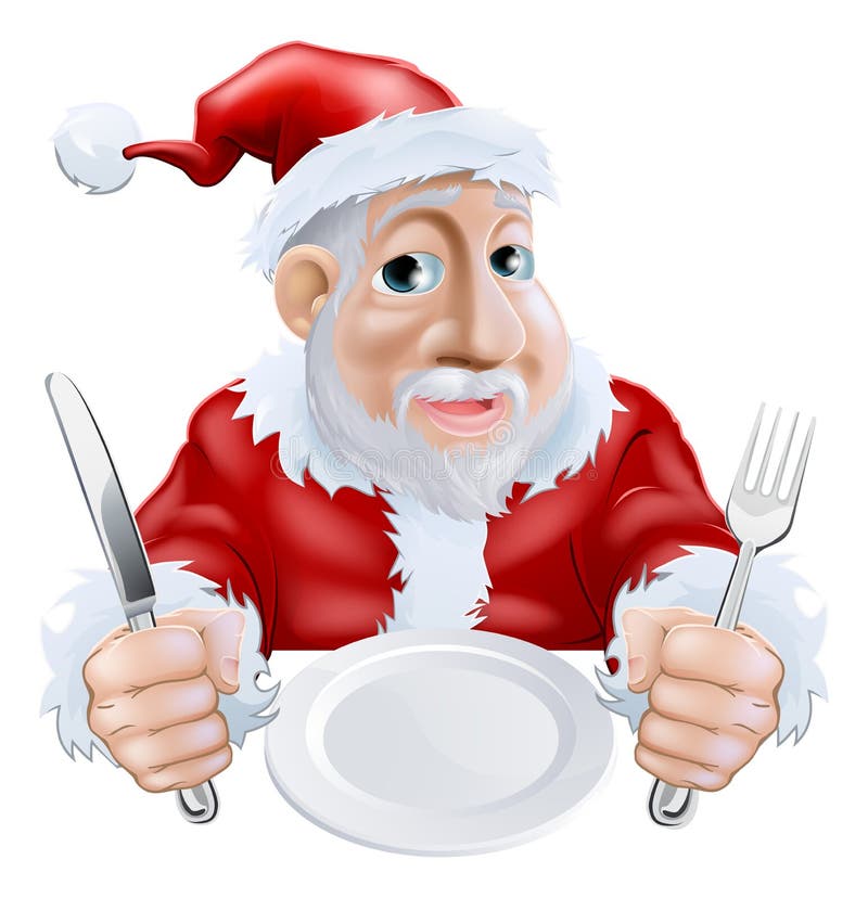 Santa Eating Christmas Dinner Food Stock Illustrations – 222 Santa ...