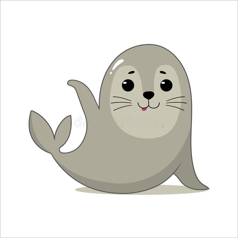 Happy Cartoon Seal. Vector Illustration Stock Vector - Illustration of ...