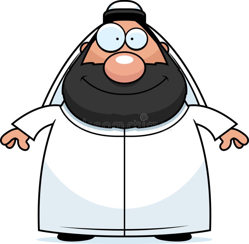 Happy Cartoon Sheikh stock vector. Illustration of shaikh - 51209750