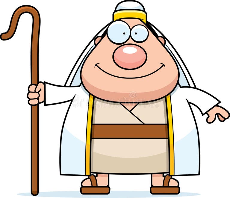 Happy Cartoon Shepherd stock vector. Illustration of robes - 51443545