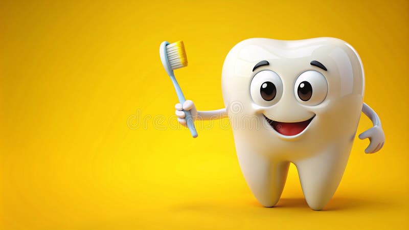 A Happy Cartoon with Smiling Teeth Stock Illustration - Illustration of ...