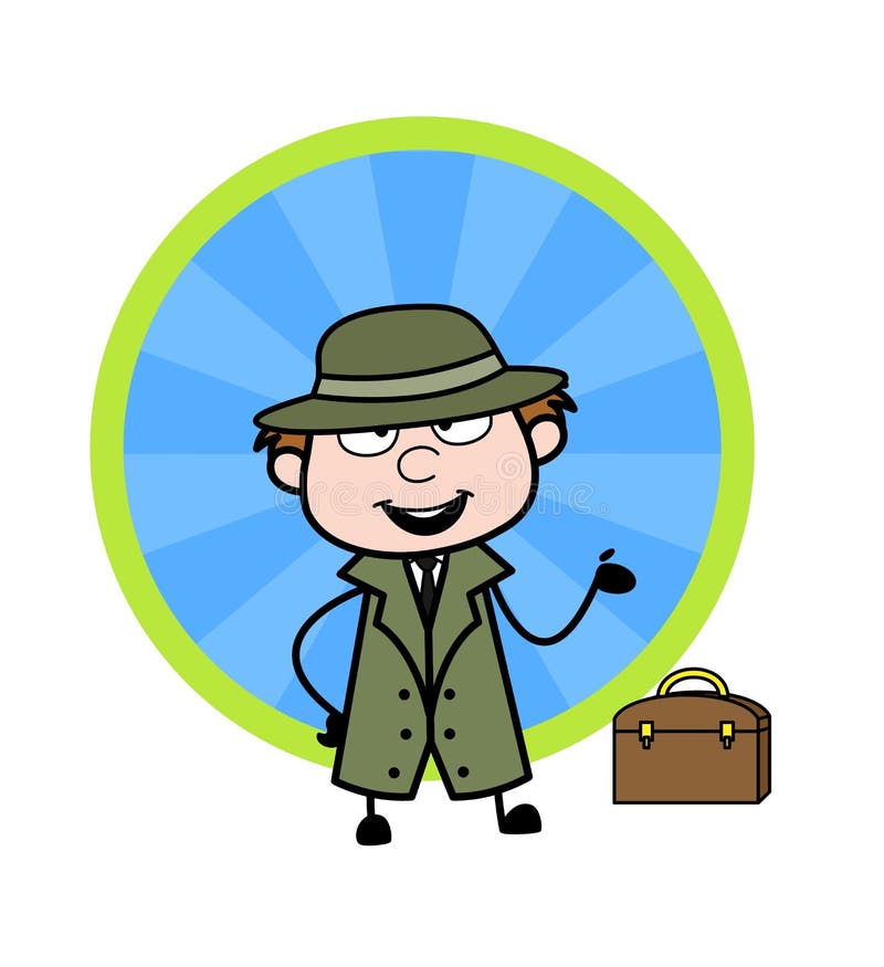 Happy Cartoon Spy Presenting Stock Illustration - Illustration of ...