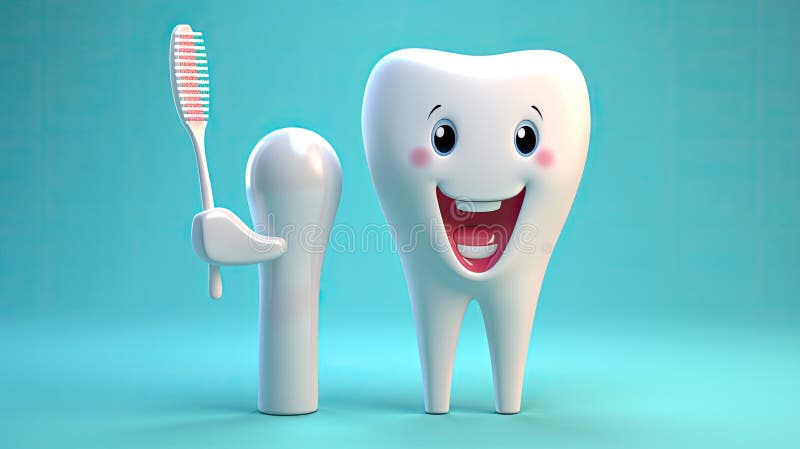 Happy Cartoon Tooth on Light Background Stock Illustration ...