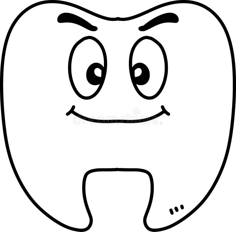 A Happy Cartoon Tooth Smiling and Looking Up Stock Illustration ...