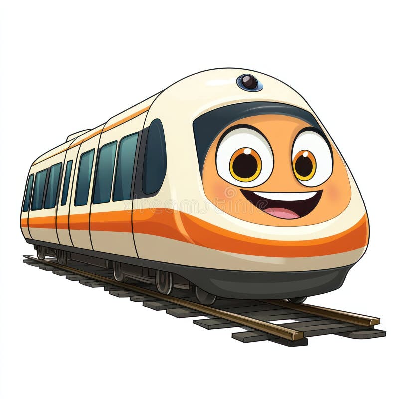 Happy Train Cartoon stock illustration. Illustration of joyful - 387512210