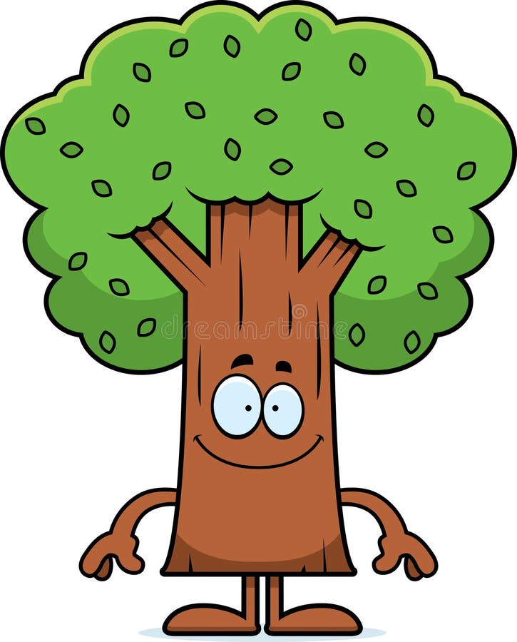 Happy Cartoon Tree stock vector. Illustration of smiling - 47754254