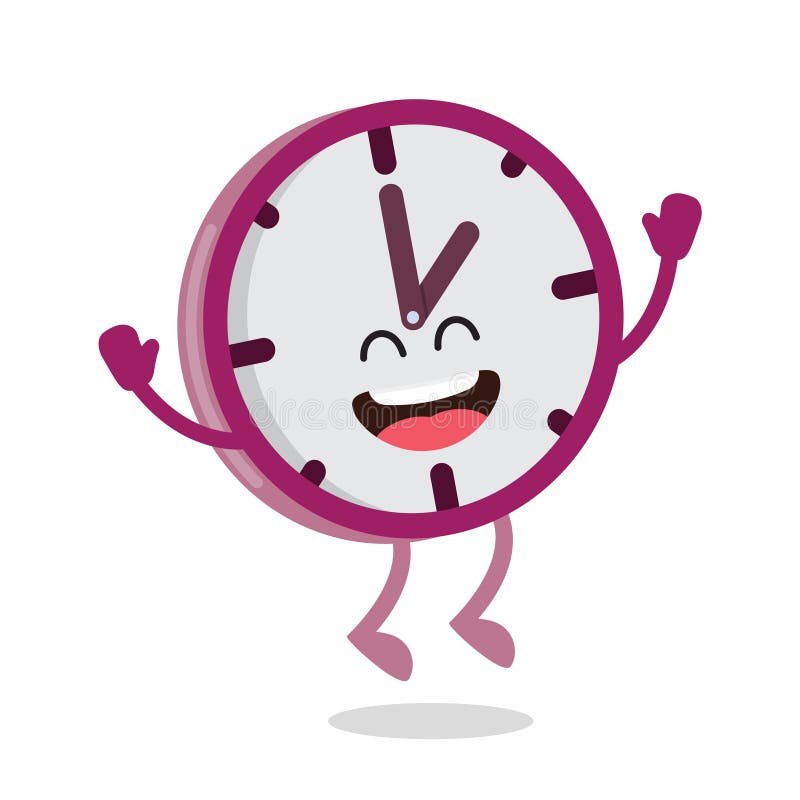 Happy cartoon wall clock stock vector. Illustration of timer - 130227354