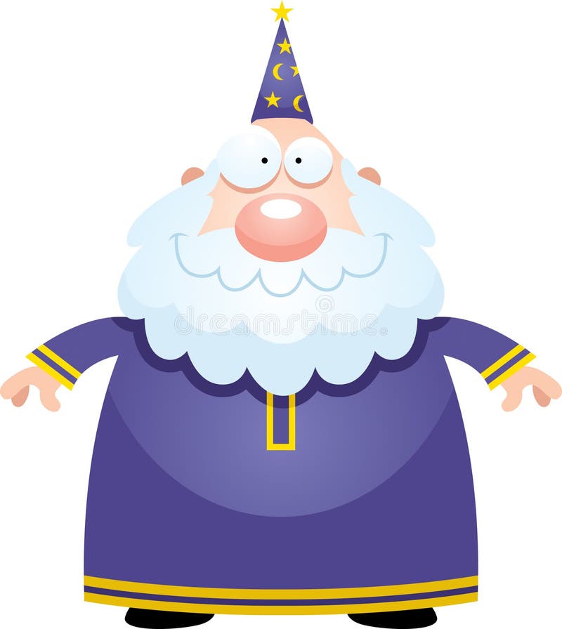 Cartoon Wizard with a Pencil Stock Vector - Illustration of heads, hats ...
