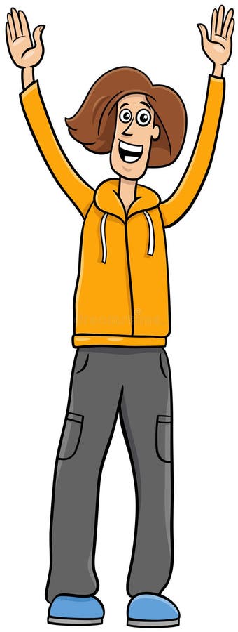 Happy Cartoon Young Man or Guy Comic Character Stock Vector ...