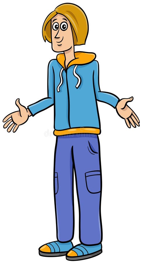 Happy Cartoon Young Man or Guy Comic Character Stock Vector ...