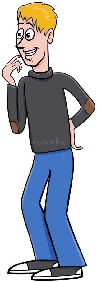 Happy Cartoon Young Man or Guy Comic Character Stock Vector ...