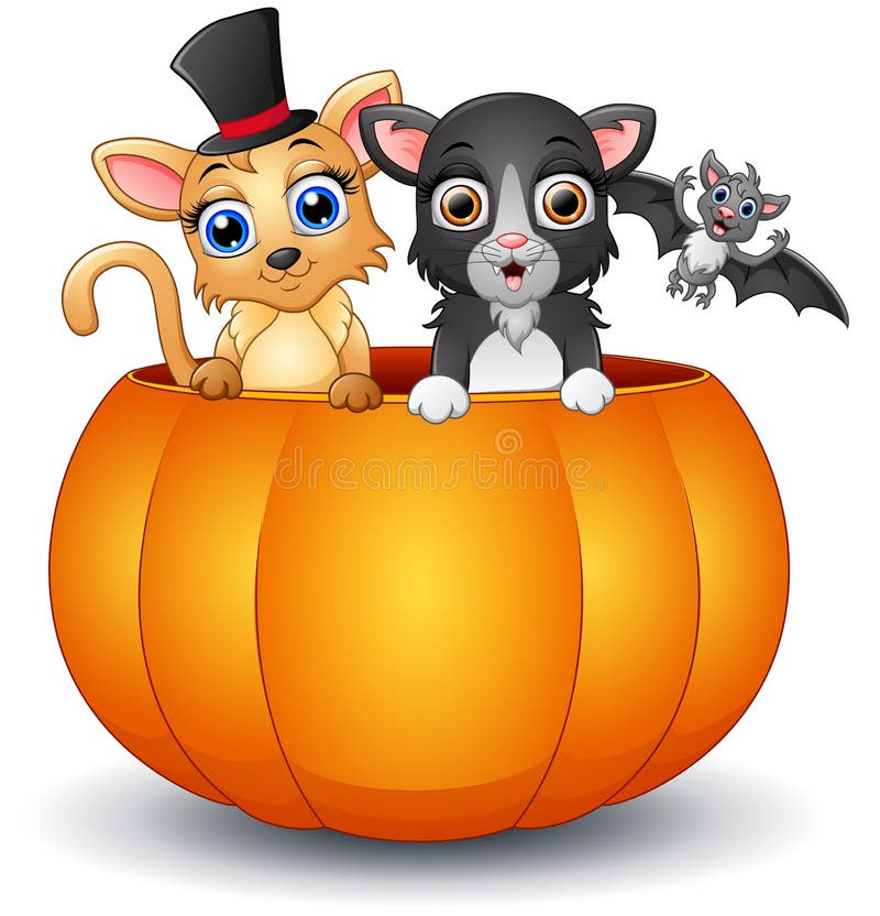 Cartoon Cat Inside Pumpkin Stock Illustrations – 216 Cartoon Cat Inside ...