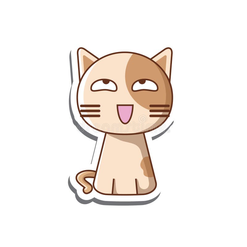 Happy Cat Cartoon. Vector Illustration Decorative Design Stock Vector ...