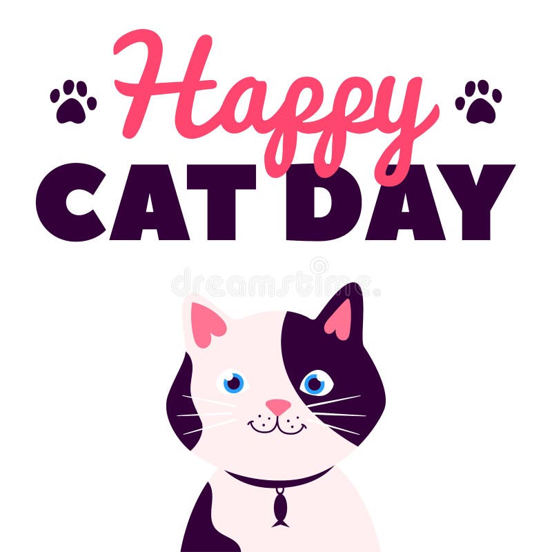 Happy Cat Day Vector Illustration Stock Vector - Illustration of ...