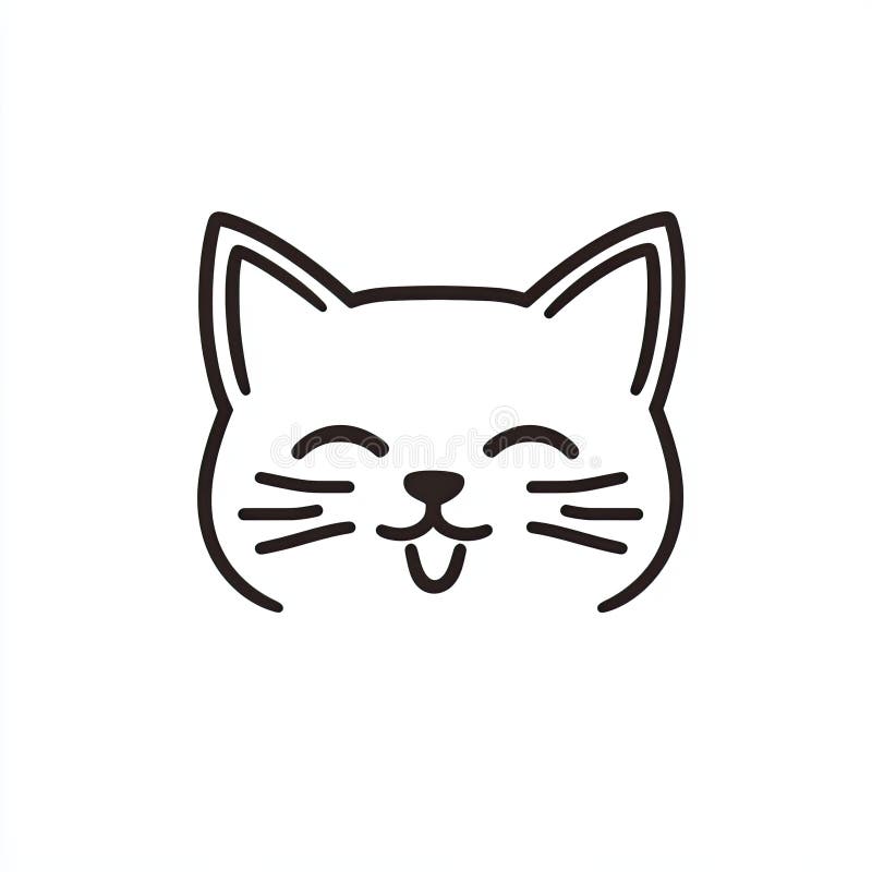 Happy Cat Face Icon stock illustration. Illustration of feline - 353450363