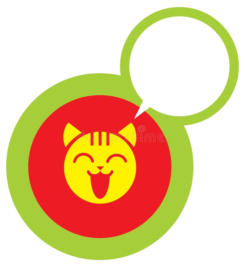 Happy cat face icon stock illustration. Illustration of friend - 79781506