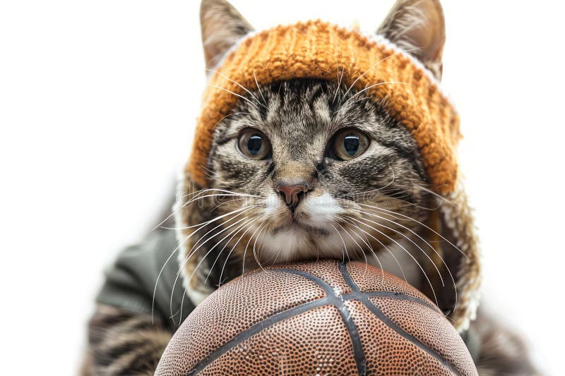 Happy Cat Wearing Sports Player (e.g Stock Photo - Image of animal ...