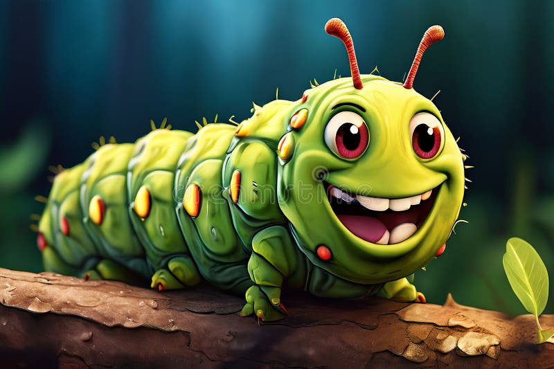 Happy Caterpillar a Smiling Caterpillar with Simple Segments Stock ...