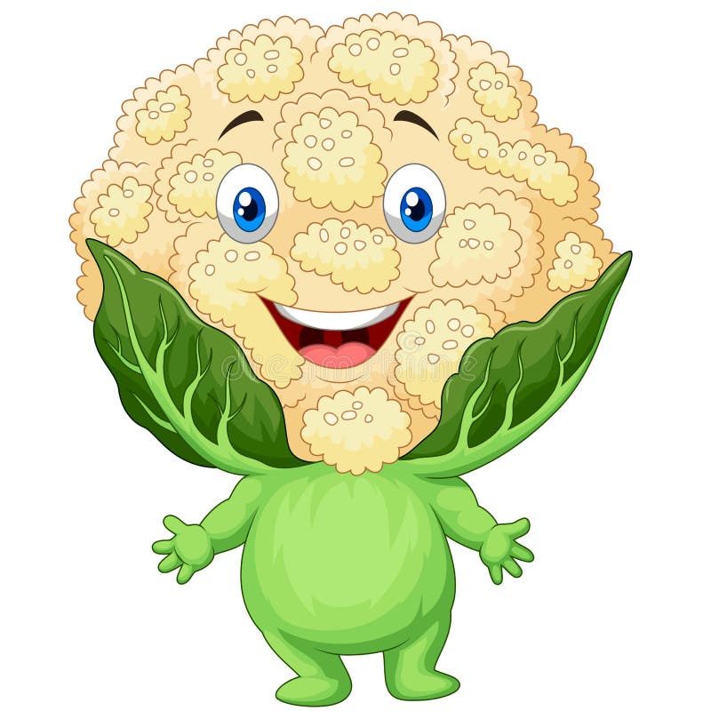 Happy cauliflower cartoon stock vector. Illustration of health - 81523293