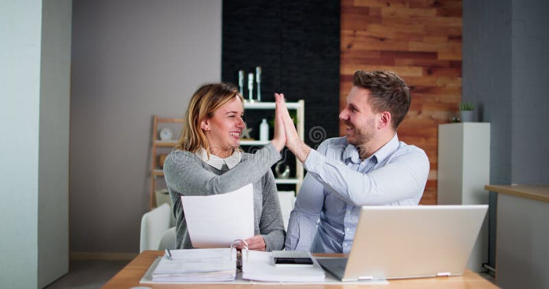 Happy Celebrate Doing Tax and Budget Stock Photo - Image of money, debt ...