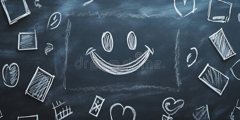 Happy Chalkboard Positive Thinking Success Background Wallpaper Stock ...