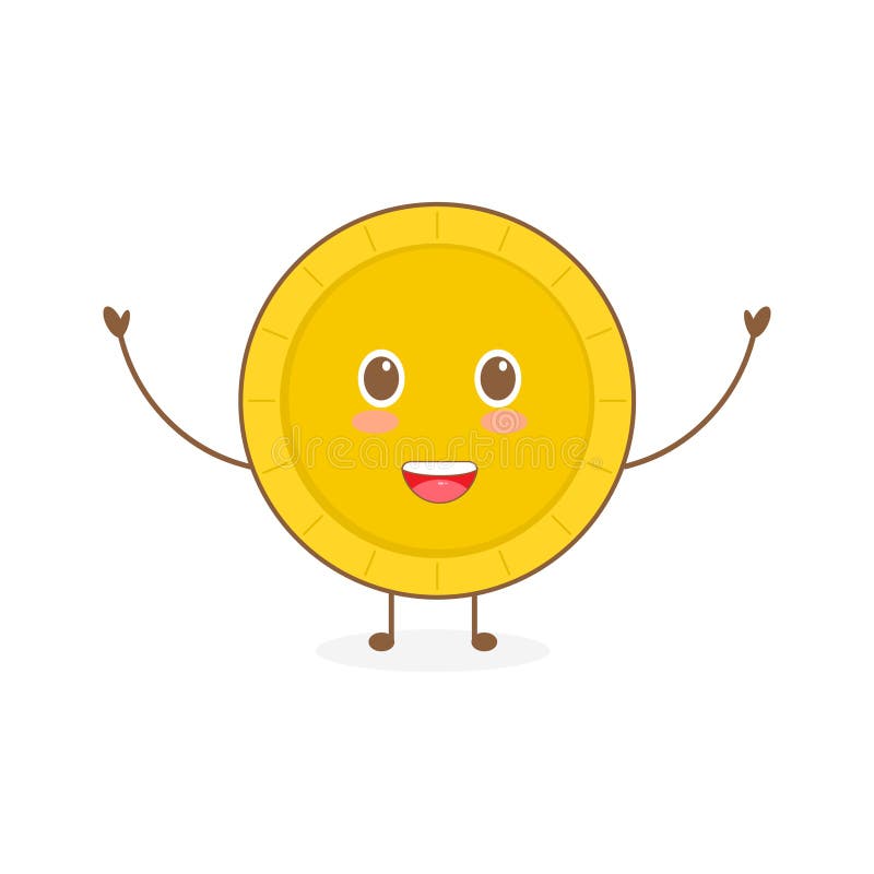 Happy Character Coin Mascot Vector Stock Vector - Illustration of ...