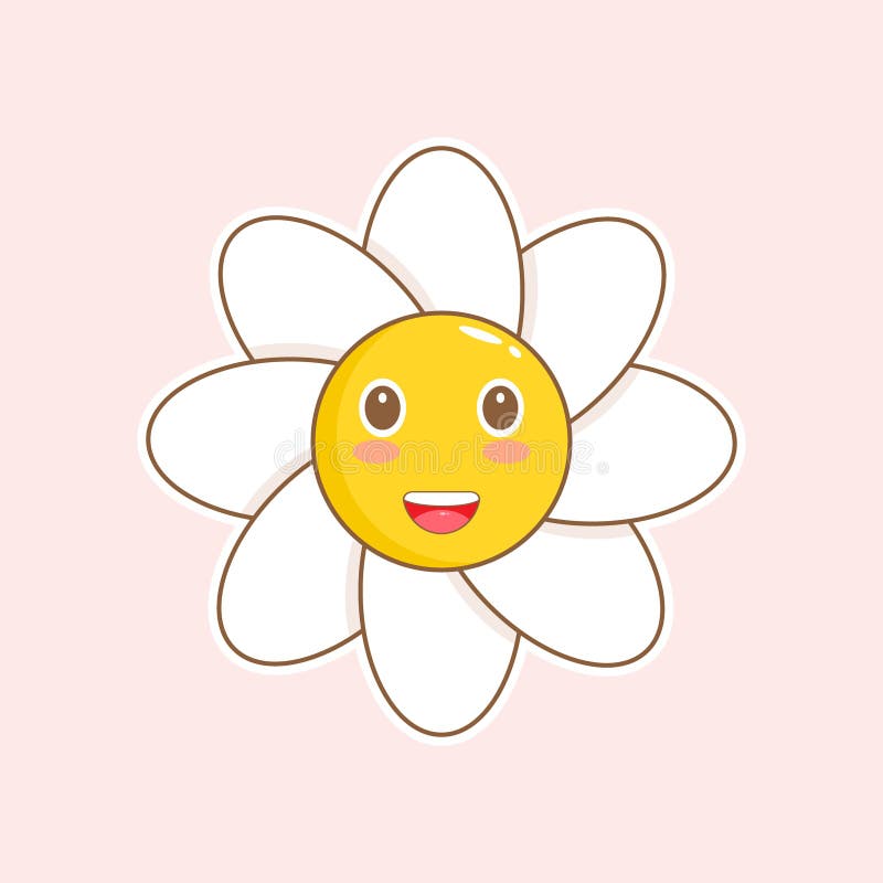 Happy Character Daisy Flower Mascot Vector Stock Vector - Illustration ...