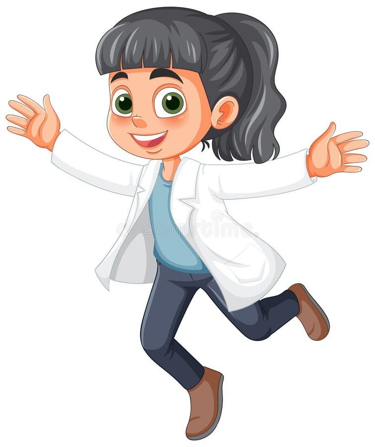Happy Character in a Lab Coat Stock Vector - Illustration of youth ...