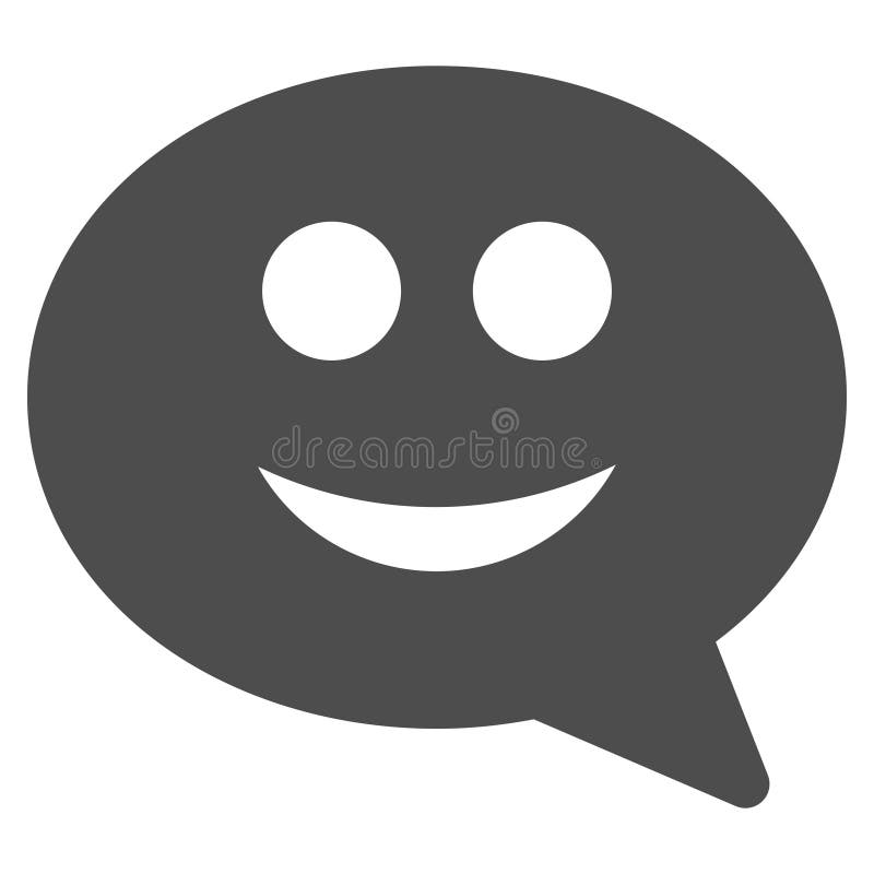 Happy Chat Message Flat Icon Stock Vector - Illustration of answer ...