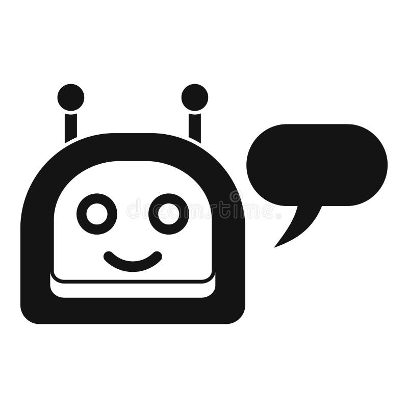 Chatbot icon, simple style stock vector. Illustration of logo - 152749400