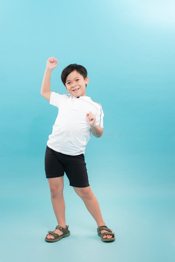 Happy and Cheerful Boy Isolated on White Stock Photo - Image of ...