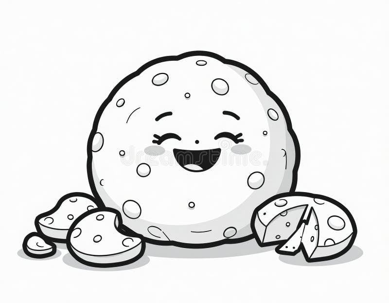 Happy Cheese Character with Slices Stock Illustration - Illustration of ...