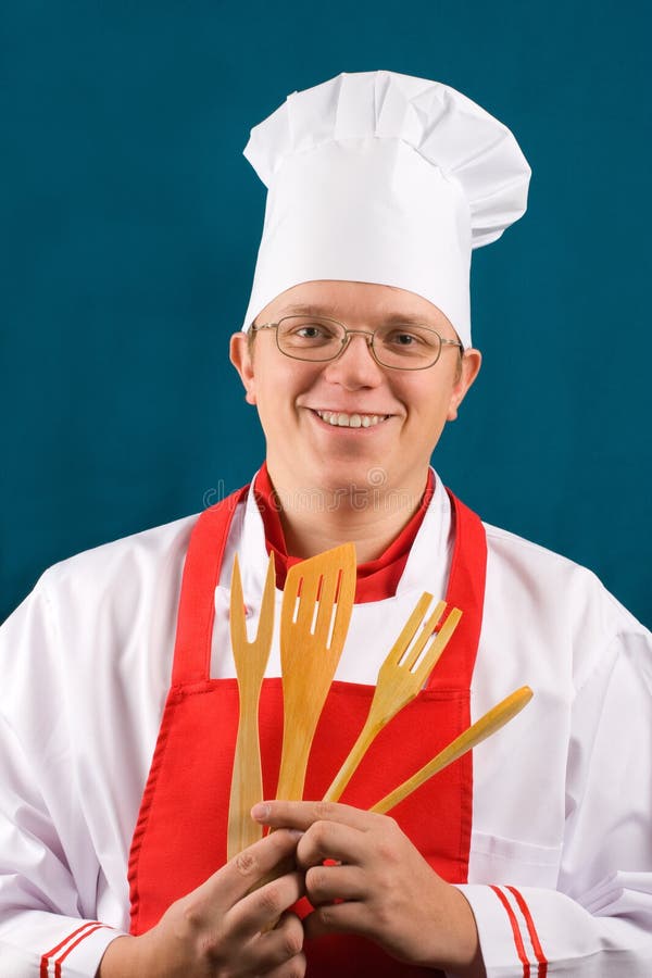 Happy chef stock image. Image of cuisine, hints, help - 4088241