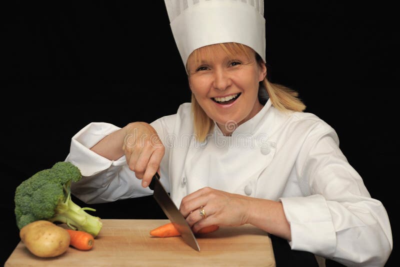 Happy Chef stock photo. Image of vegetables, white, female - 5833496