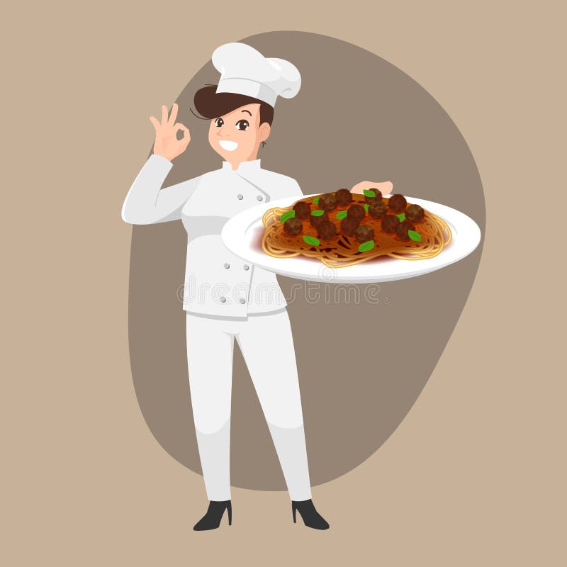 Chef Woman Uniform Taste Food Stock Illustrations 102 Chef Woman