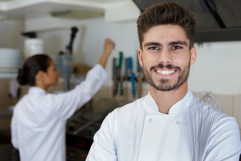 Kitchen Staff Giving Thumbs Up Stock Image - Image of pretty, beautiful ...