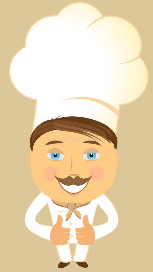 Happy Chef Cook Showing Thumb Up Stock Vector - Illustration of ...
