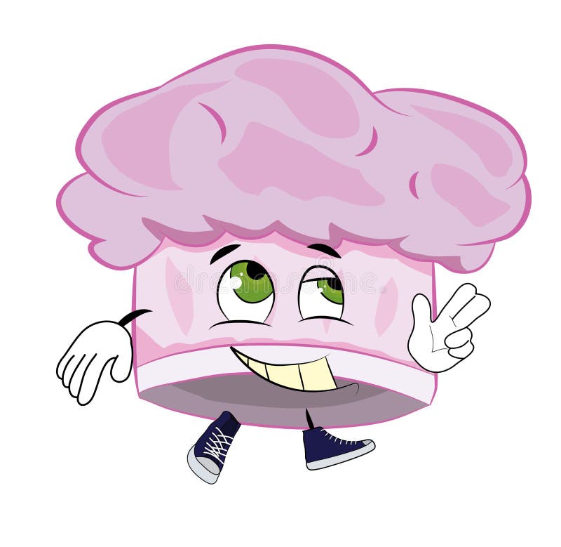 Happy chef hat cartoon stock illustration. Illustration of cheerful ...