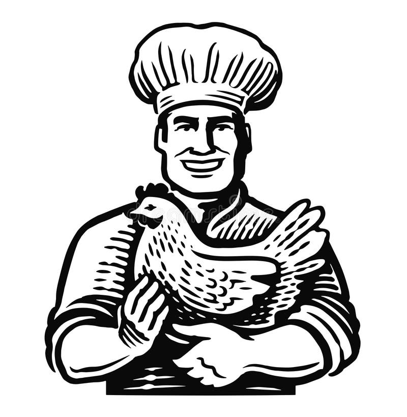 Happy Chef with Pizza in Hand. Pizzeria Logo or Label. Cartoon Vector ... Happy Chef with Pizza in Hand. Pizzeria Logo or Label. Cartoon Vector ...