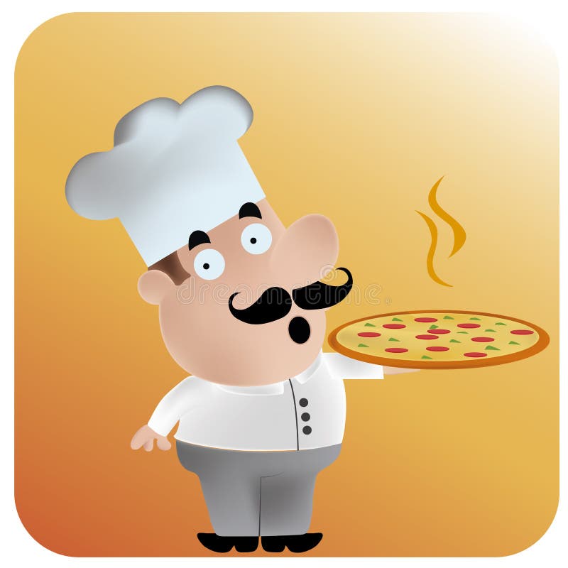 Pizza Chef stock vector. Illustration of person, pizza - 24996902