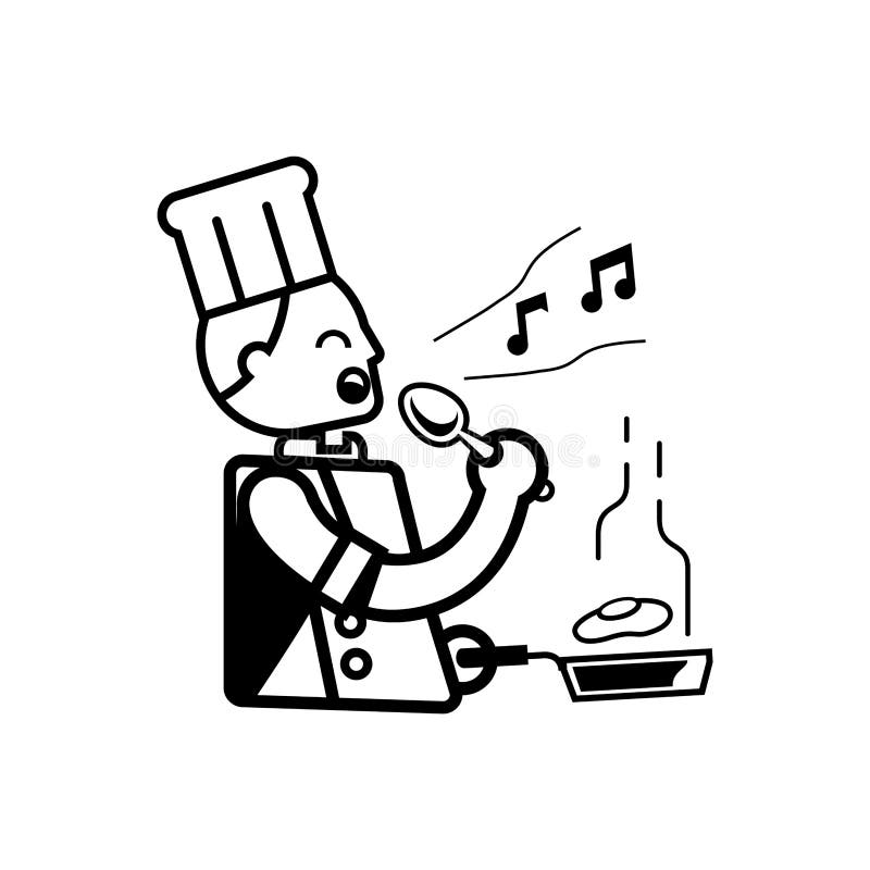 Chef Singing with Hand Hold Ladle Illustration Stock Vector ...