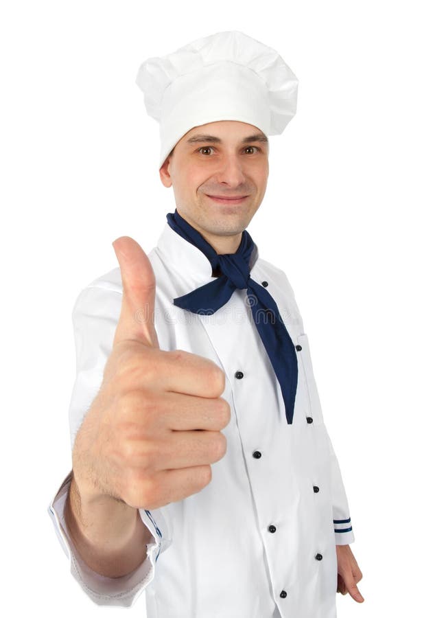 Happy chef with thumbs up stock image. Image of uniform - 24312375