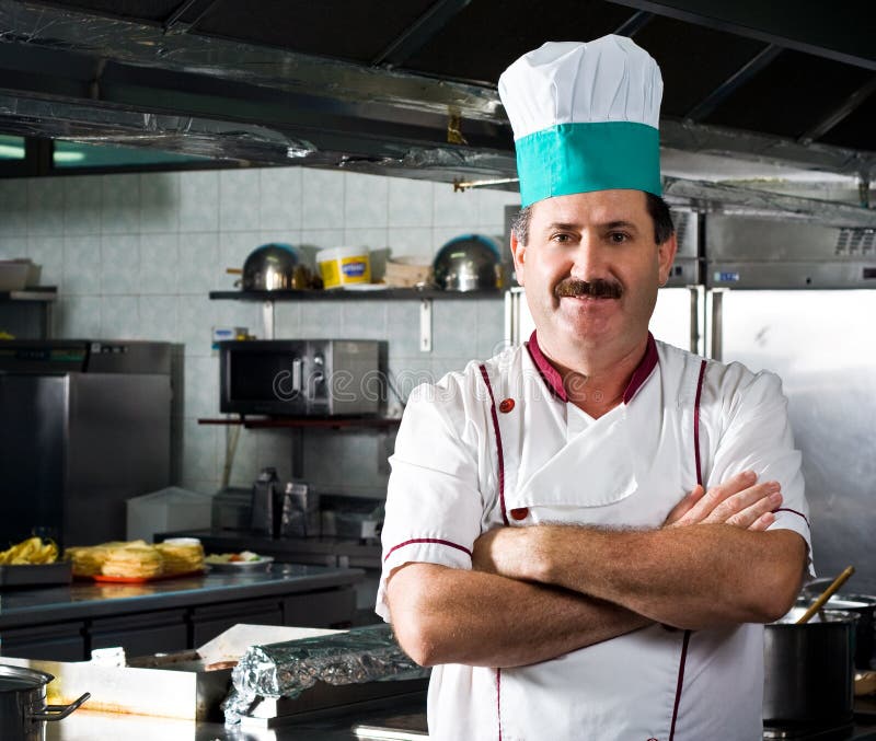 Happy chef at work stock photo. Image of eating, careers - 6401958