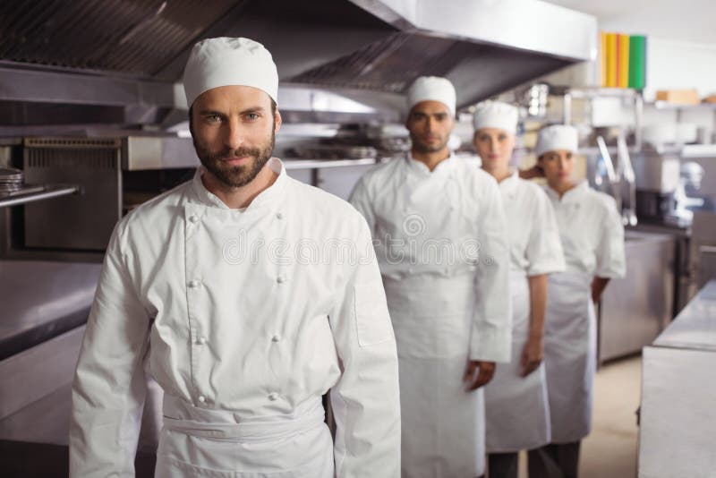 Restaurant Manager with His Kitchen Staff Stock Photo - Image of ...