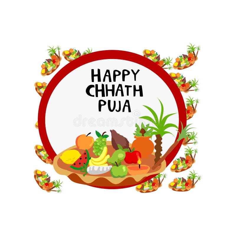 Happy Chhath Puja Vector Illustration Stock Vector - Illustration of ...