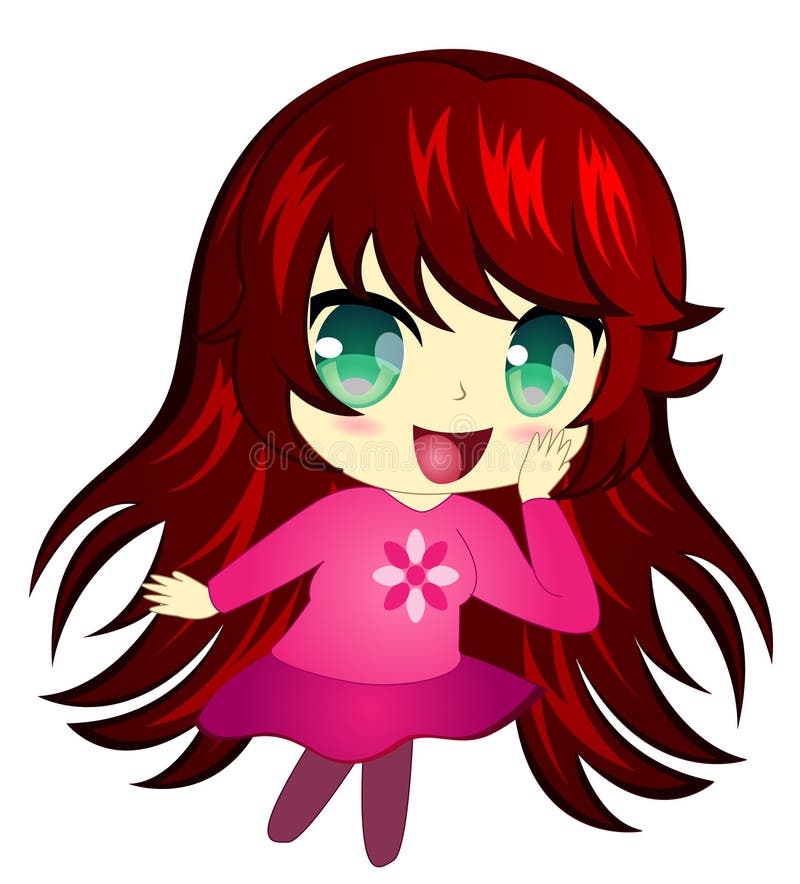 Happy Chibi Girl stock vector. Illustration of girl, child - 84201613