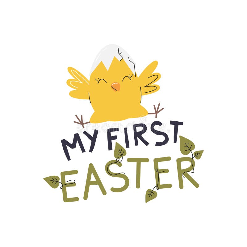 My First Easter Vector Design with Bunny Ears and Hearts. Number with ...