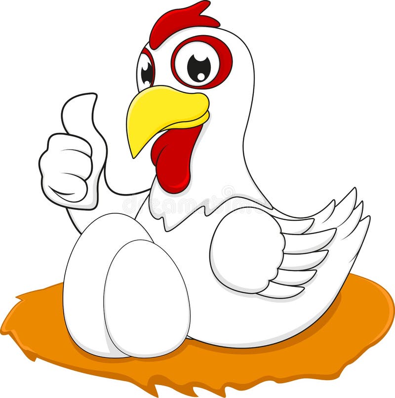 Happy Chicken with Egg OK stock vector. Illustration of chicken - 29294855